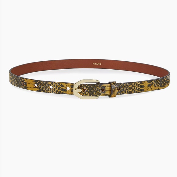 Frame Denim | Accessories | Nwt Frame Le Polygon Skinny Leather Belt In Python Multi | Poshmark